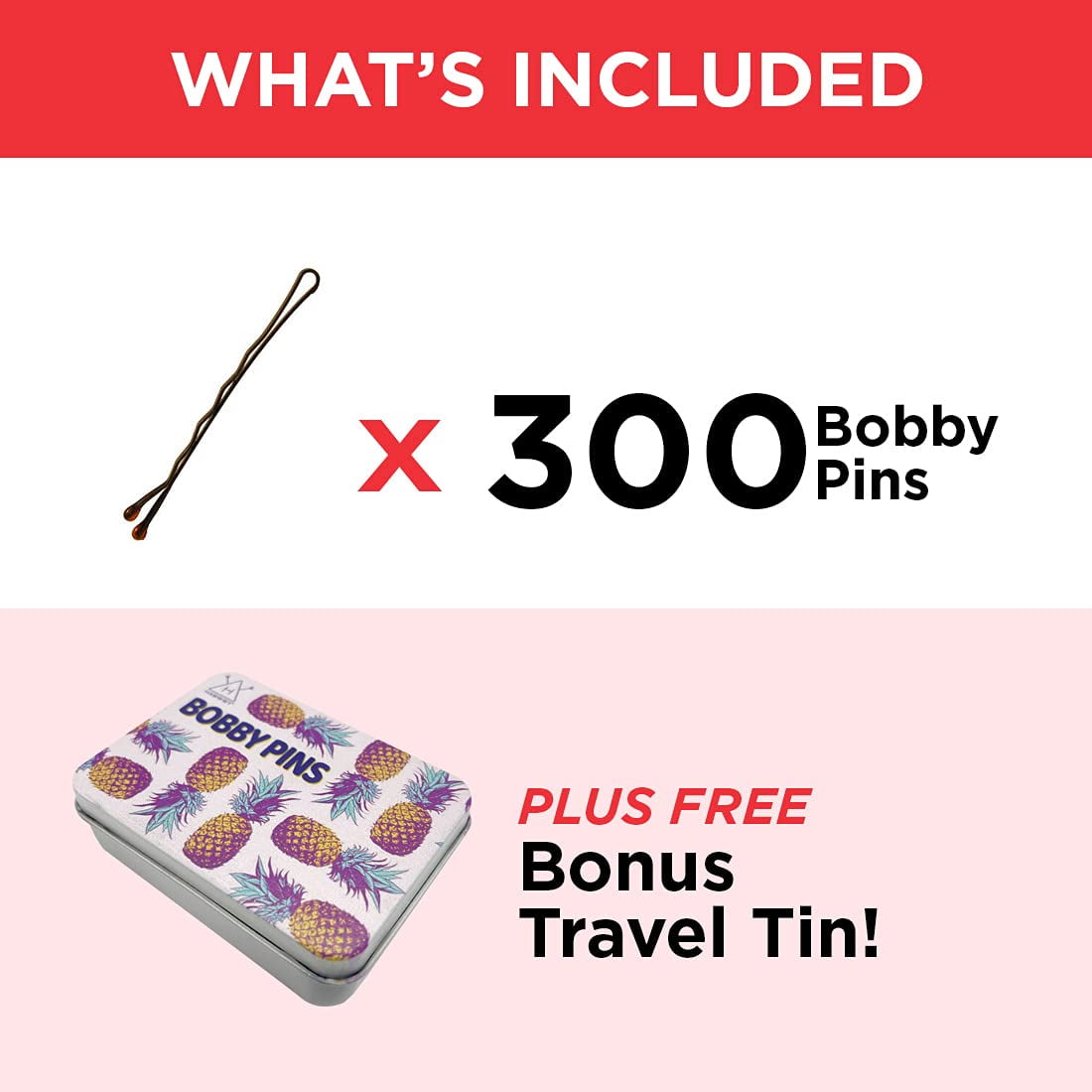 Hawwwy 300-Count Bobby Pins In Cute Storage Tin Brown Bobby Pins ...