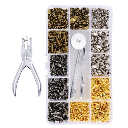 360 Sets 6mm/0.24inch 8mm/0.31inch Double-sided Rivet Kit Practical ...