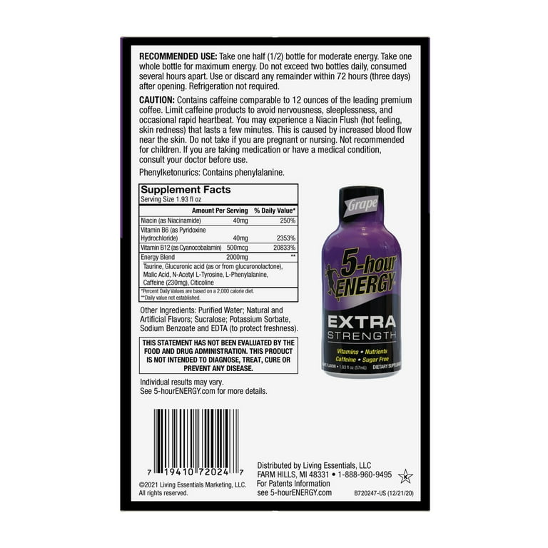 5 Hour Energy Ingredients