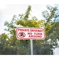 (2 Pack) Private Driveway, No Turn Around Sign, Private Driveway Sign ...