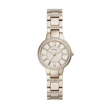 Fossil Women's Carlie Three-Hand Rose Gold Stainless Steel Watch ES4301 ...