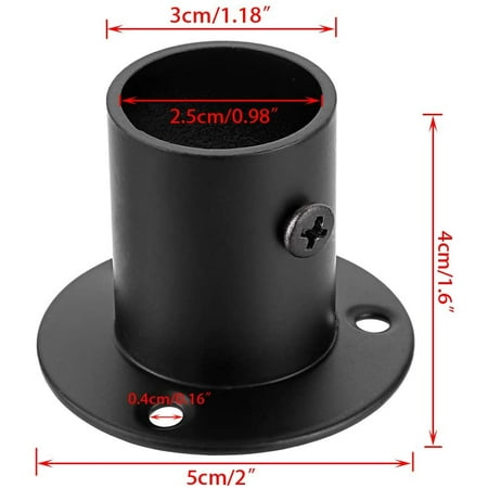 4 Packs Stainless Steel Pole Sockets Flange Rod Holder, Wall Mount Pipe ...