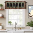 Boho Architecture Valances for Windows Folk Twin Arches Black Sky ...