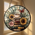 Book Lover Glass Suncatcher Window Decor, Stained Glass Effect Books ...