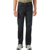 George Men's Relaxed Fit Jeans with Straight Leg, Mid-Rise, Stretch ...