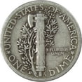 1937 D Mercury Dime F Fine Silver 10c Coin - Walmart.com