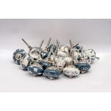 JGARTS 10 Knobs Grey & White Cream Hand Painted Ceramic Knobs Cabinet Drawer Pull Pulls New (10 ...
