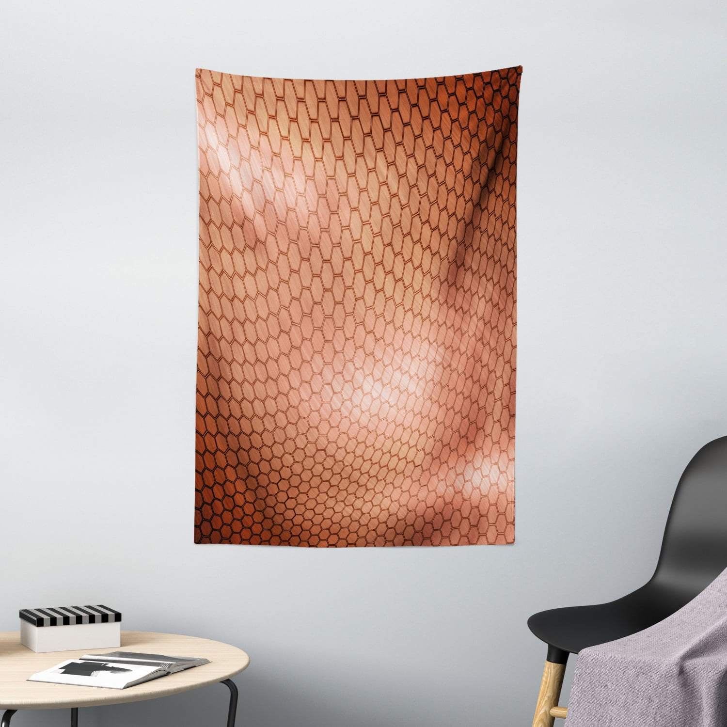 Abstract Tapestry Hexagonal Comb Mesh Pattern With Abstract Wave Motion Effect Geometric Image