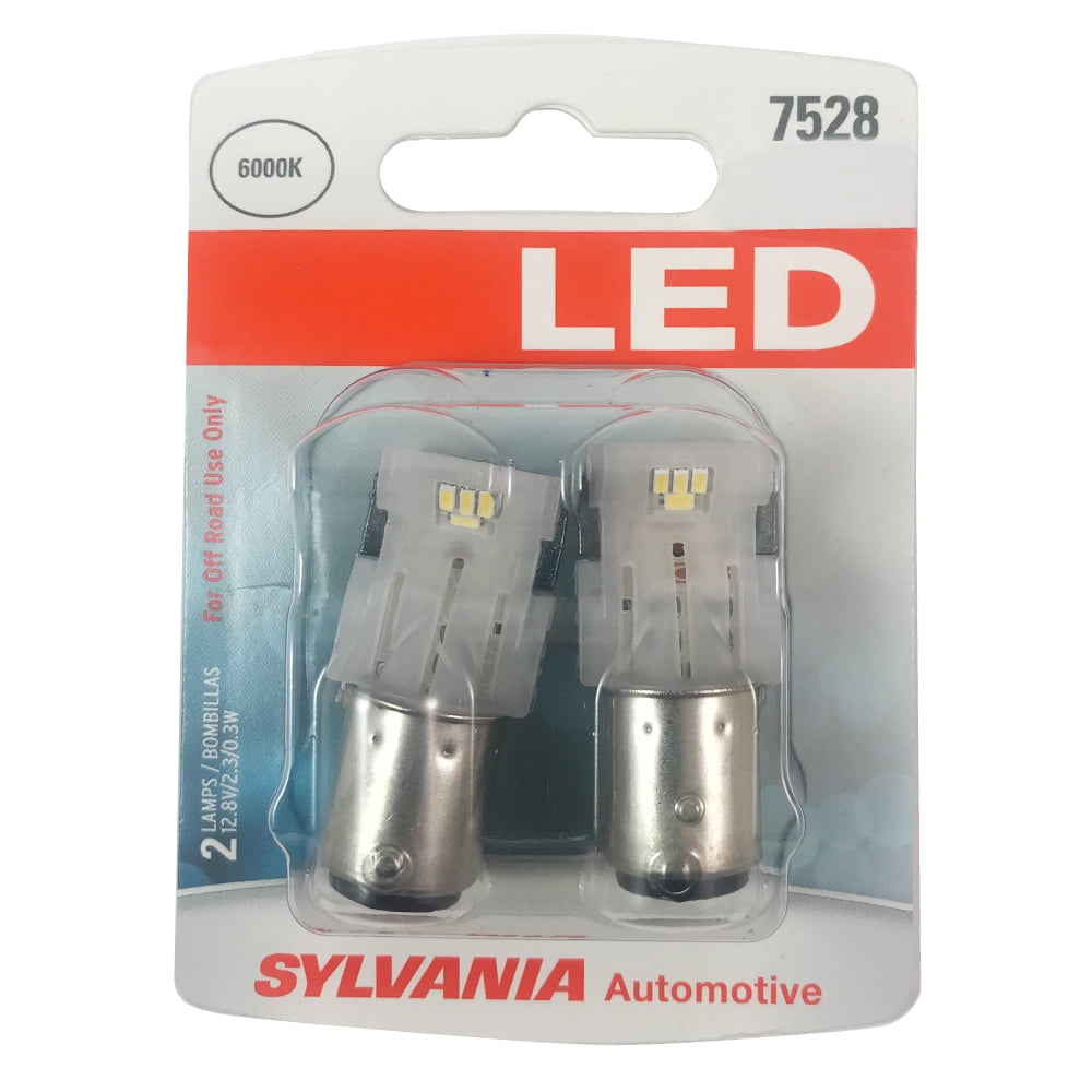 2-PK SYLVANIA 7528 LED Cool White Automotive Bulb - also fits 2057 ...