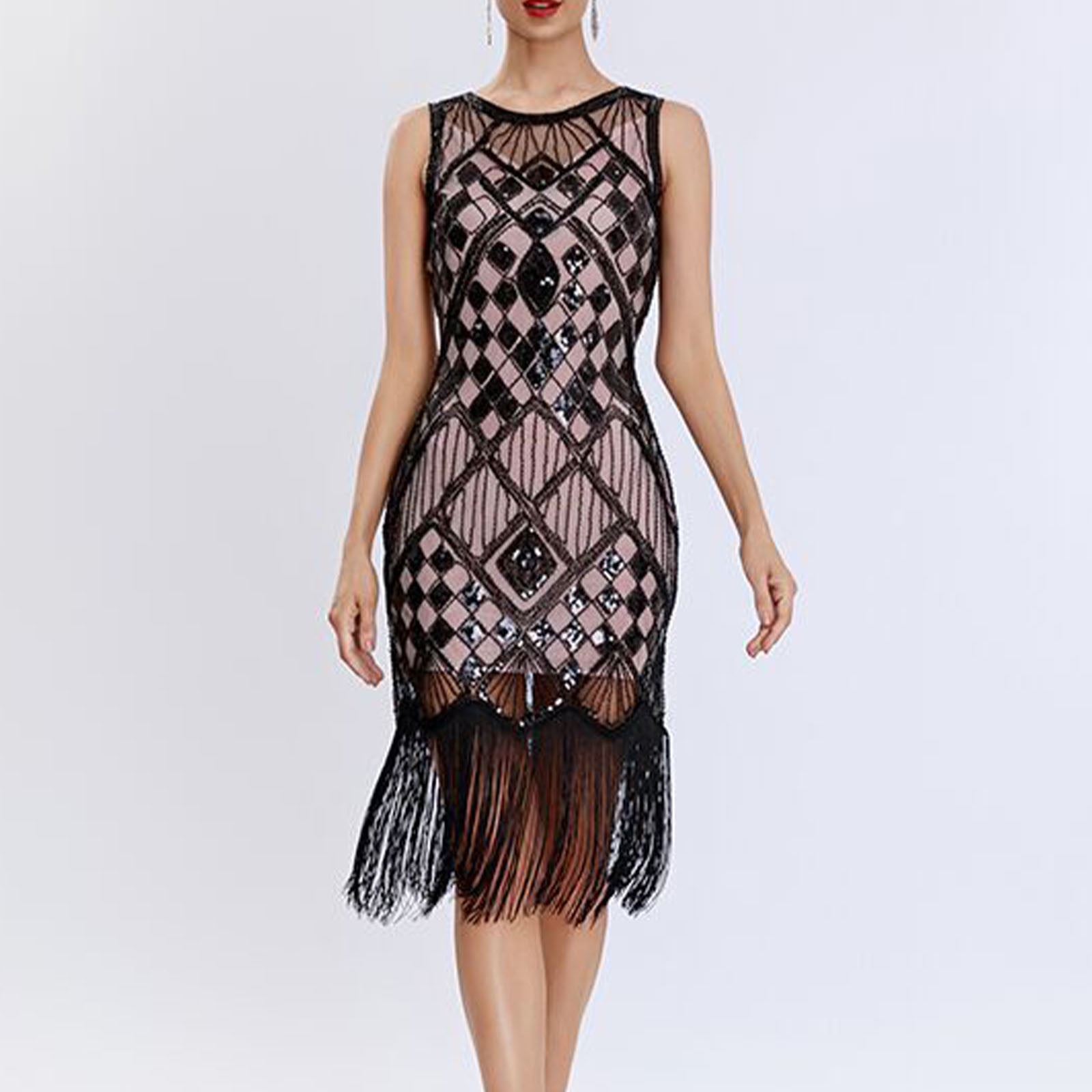 Click here for Uppada Womens Sequin Tassel Fringe Party Dress V N... prices