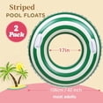 2 PCS Striped Pool Floats for Adults Swimming Rings Tube with Handles ...