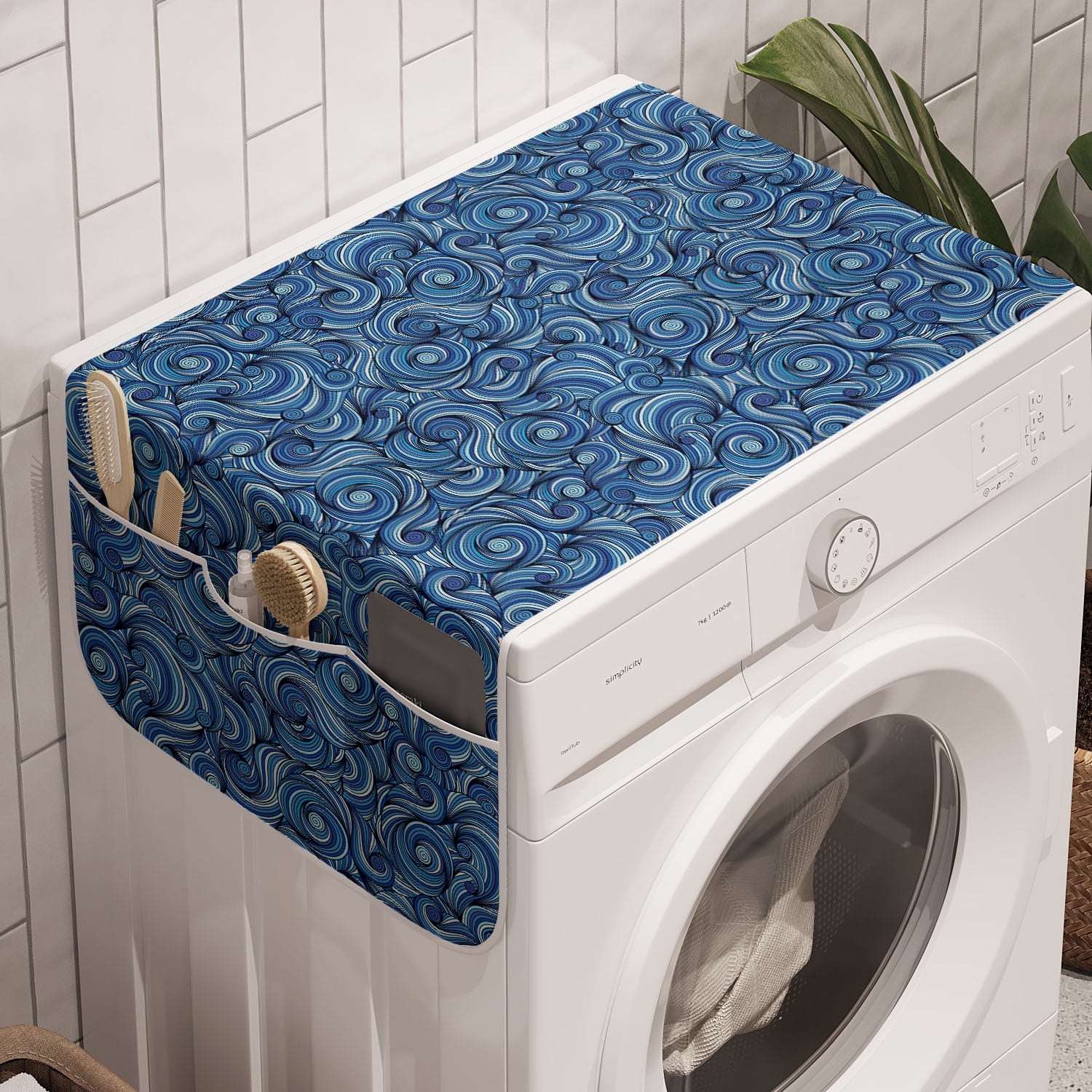 Asian Washing Machine Organizer, Zentangle Style Circles Swirling Lines ...