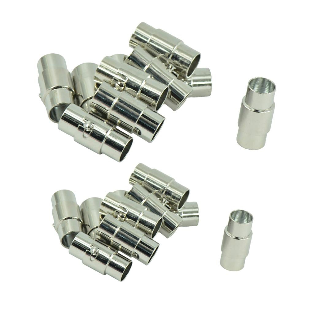 20 Set Leather Glue In Clasp Slide Lock Bracelet DIY Locking Clasp Cord ...