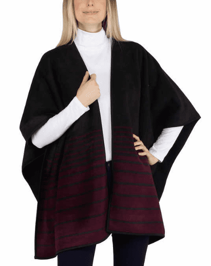Ike Behar Ladies' Reversible Wrap with High Pile Fleece Grey - Walmart.com