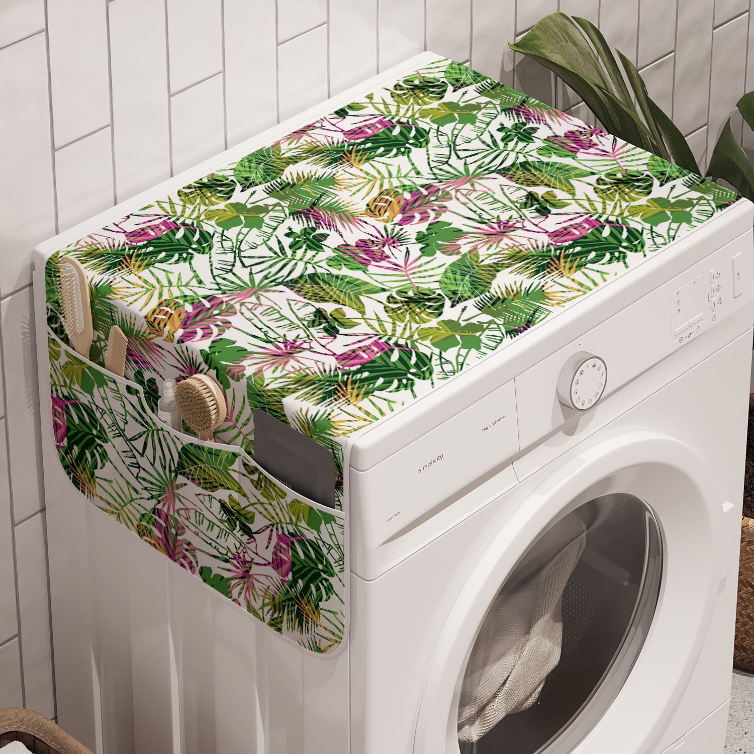 Tropical Washing Machine Organizer, Exotic with Plants of Hawaiian ...
