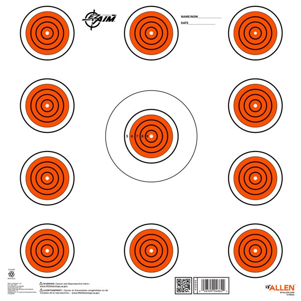 Ez Aim Paper Shooting Targets, 11-Spot Indoor Targets, 12 In Square, 13 ...