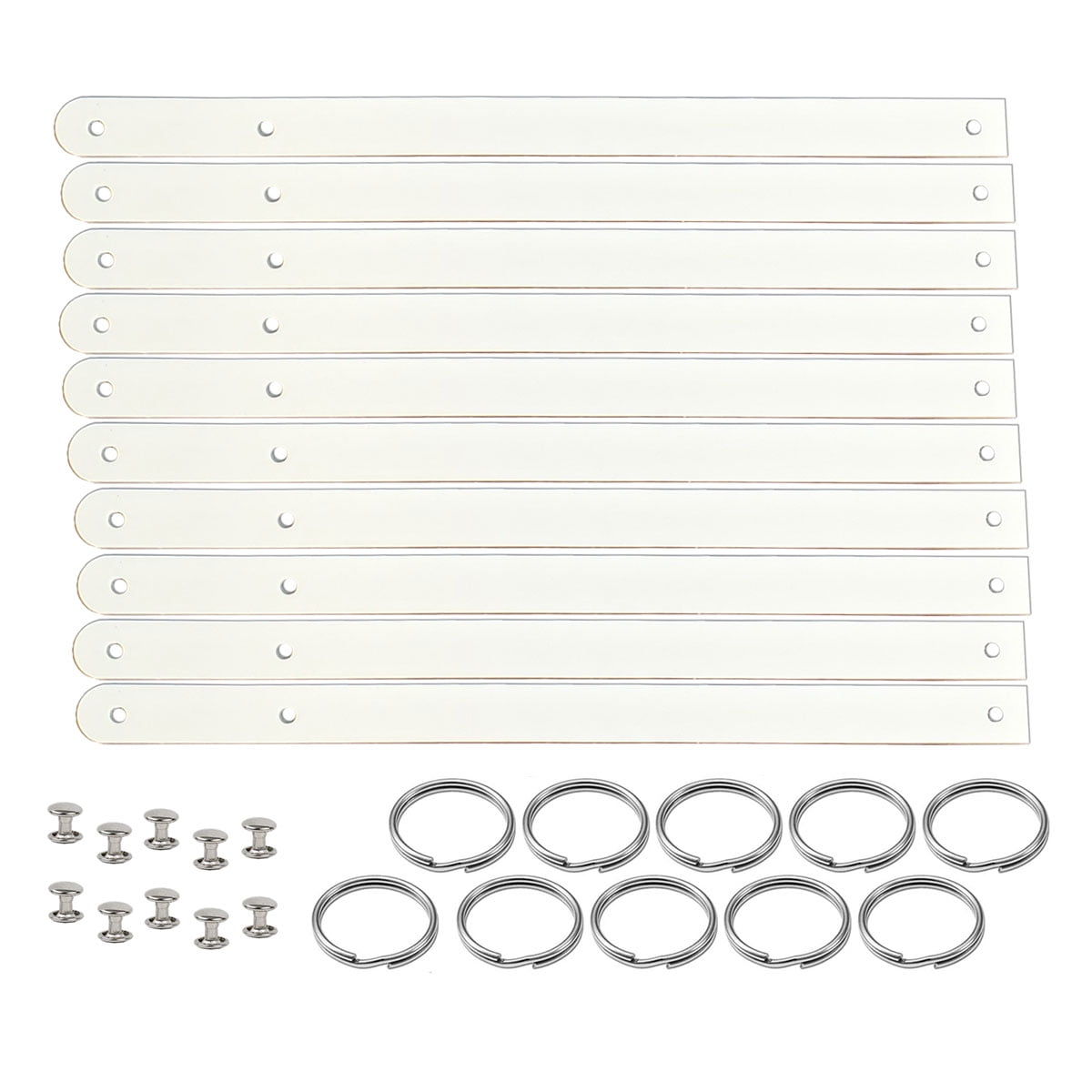 1/2 Inch Leather Keychains Blank -10 Pack Engraving Ready Full Grain ...