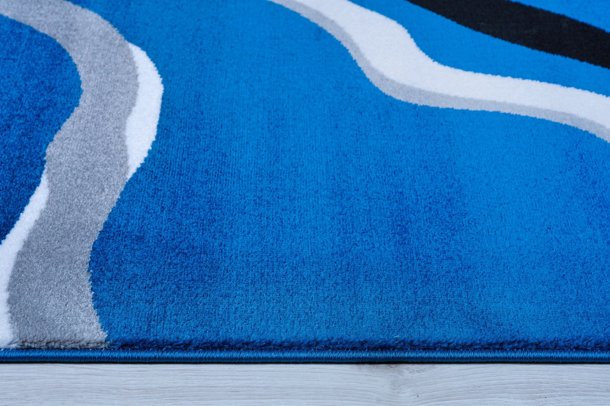 Ladole Rugs Calvin Blue Gray Abstract Polypropylene Area Rug