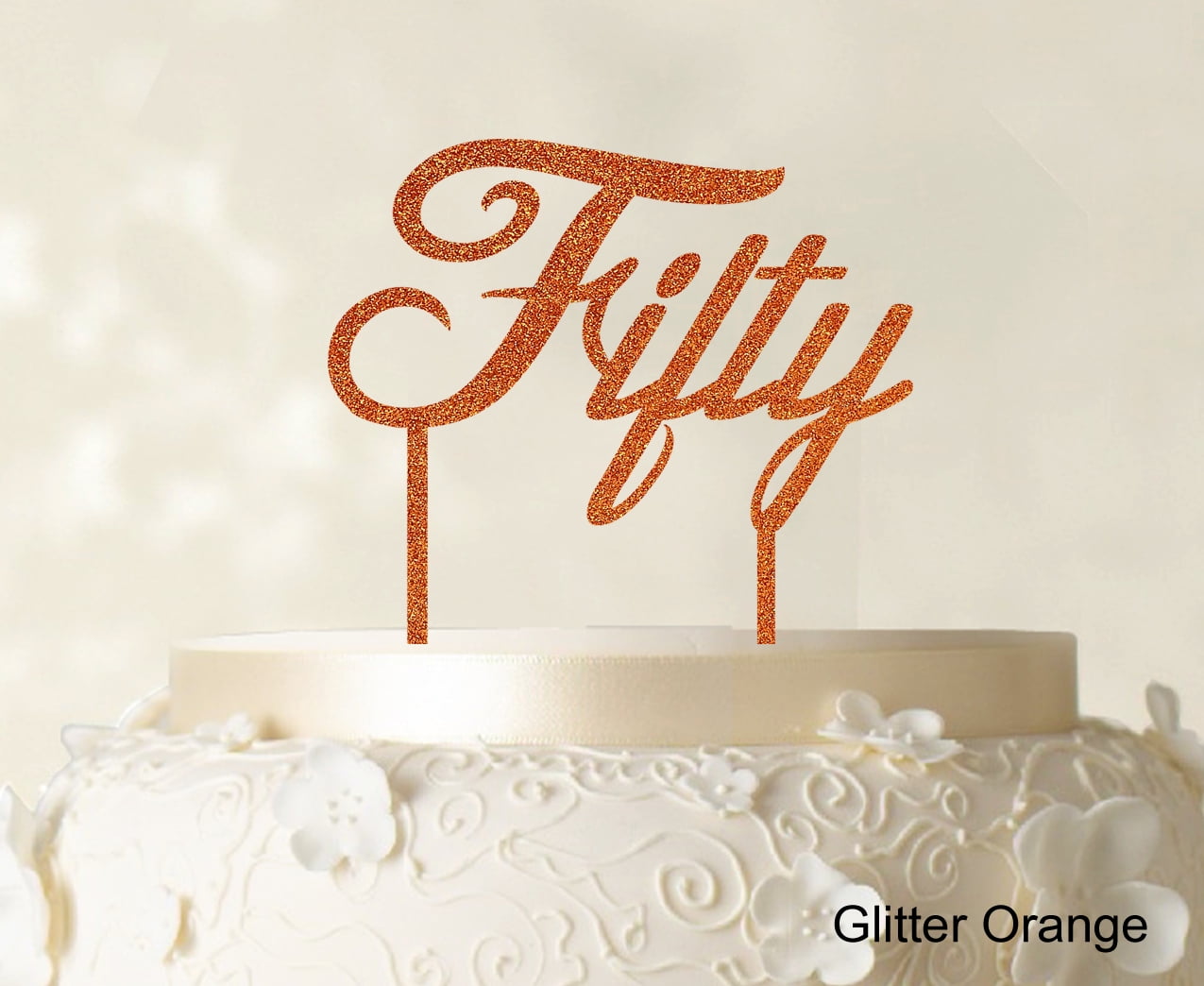 """Fifty"" Custom Birthday Cake Topper Personalized Wedding Cake Topper ...