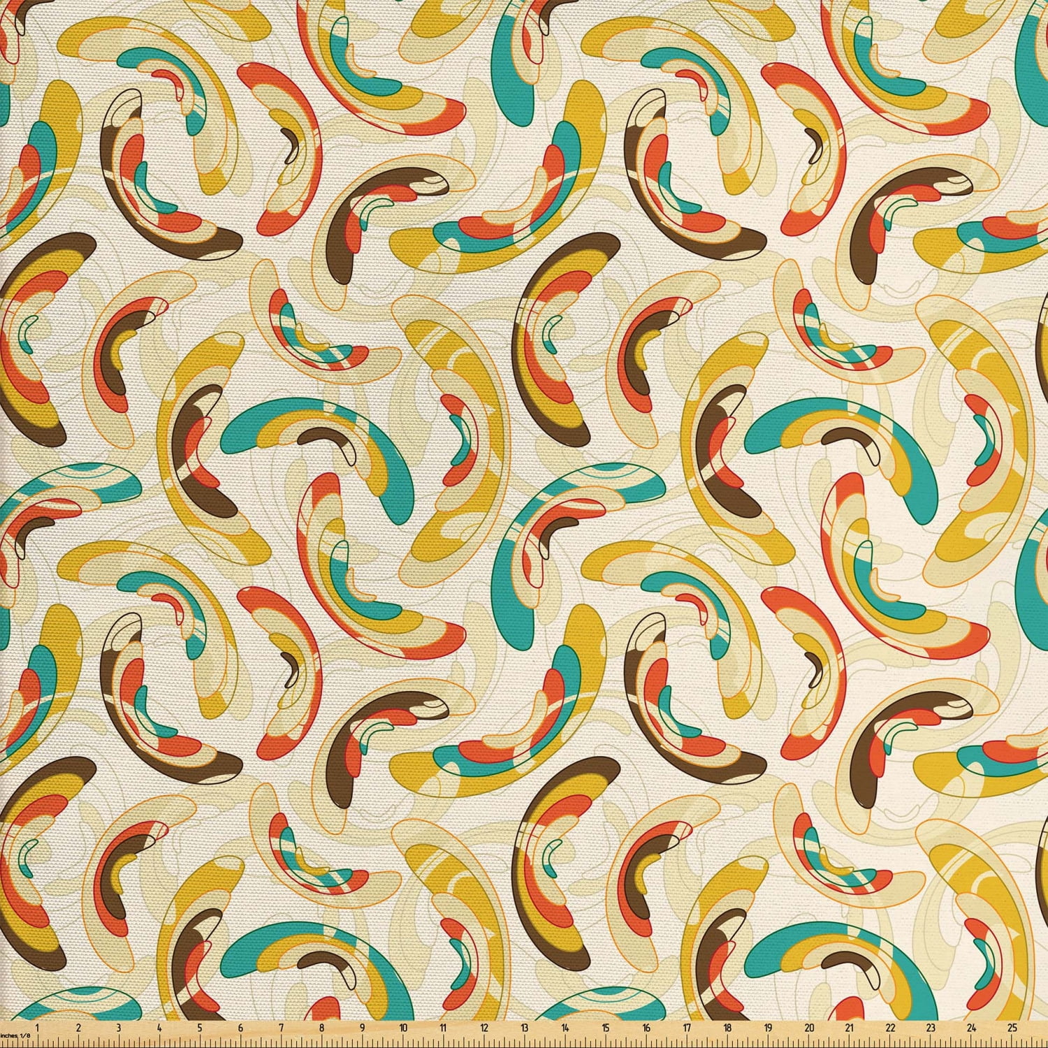 Abstract Sofa Upholstery Fabric by the Yard, Different Shapes Ellipses ...