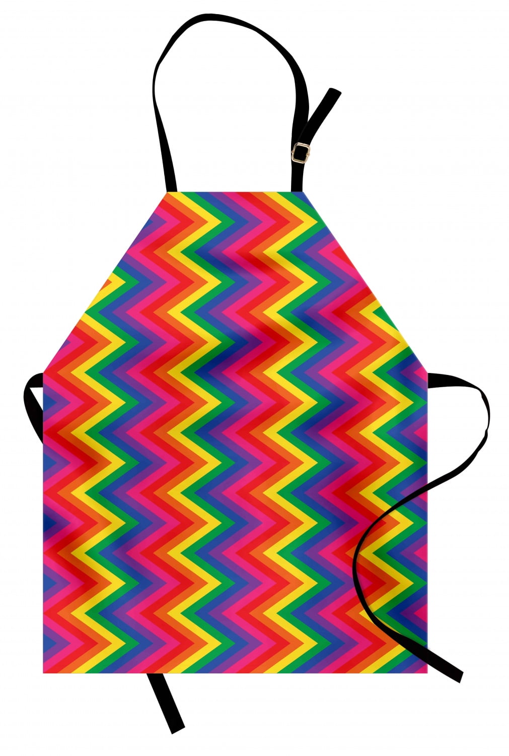 Groovy Apron Rainbow Zig Zag Vertical Chevron Pattern Geometric Striped ...