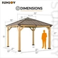 Sunjoy Amari 11'x11' Hard Top Cedar Gazebo with Brown Steel ...