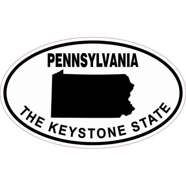 5in x 3in Oval Pennsylvania The Keystone State Sticker - Walmart.com ...