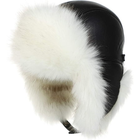 Women's Winter Adjustable Russian Ushanka Hunting Trapper Leather aux ...