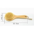 Wooden Short Handle Dry Body Brush Scrubber, 7.87 Inch Natural Bristles ...