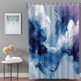 Blue Purple Abstract Fluid Shower Curtain Set with Hooks, Modern ...