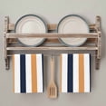 3 Pack Orange Navy Blue Striped Kitchen Towels Modern Abstract ...