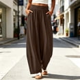 Cagogo Women Plus Size Wide Leg Elastic Waist Harem Pants with Pockets ...