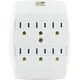 GENERAL ELECTRIC 6-Outlet Grounded Wall Adapter with Saf T Gard, White ...