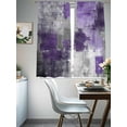 Abstract Purple Grey Smear Graffiti Chiffon Sheer Curtains 72 Inches ...