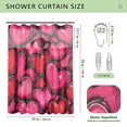 BZSMCE Hearts Red Tile Pattern Pattern Bathroom Shower Curtain Set with ...