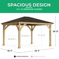 Yardistry 12' x 14' Meridian Gazebo – Premium Cedar Wood Structure with ...