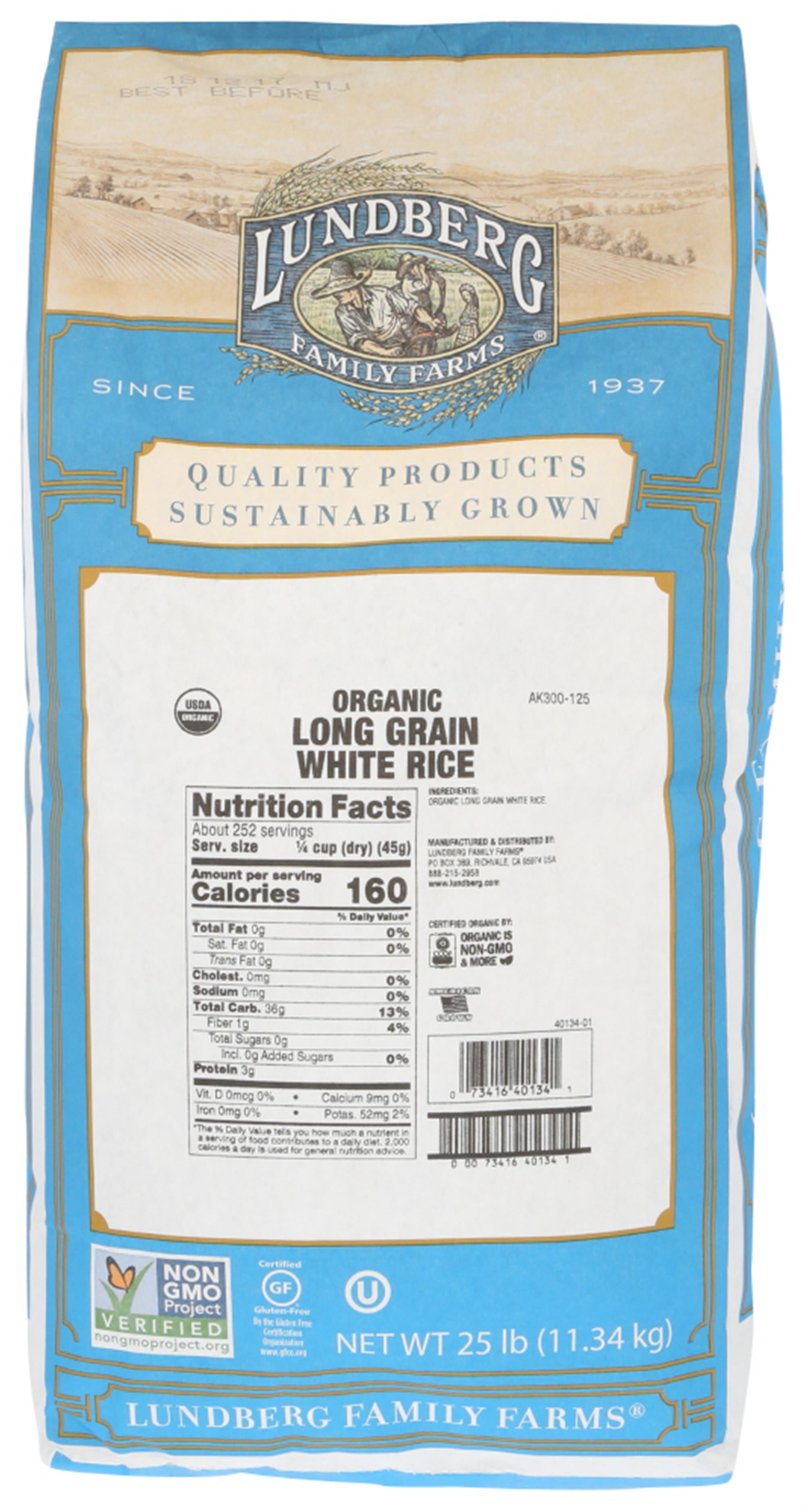 Lundberg Family Farms Rice Long Grain White, 25 Lb - Walmart.com