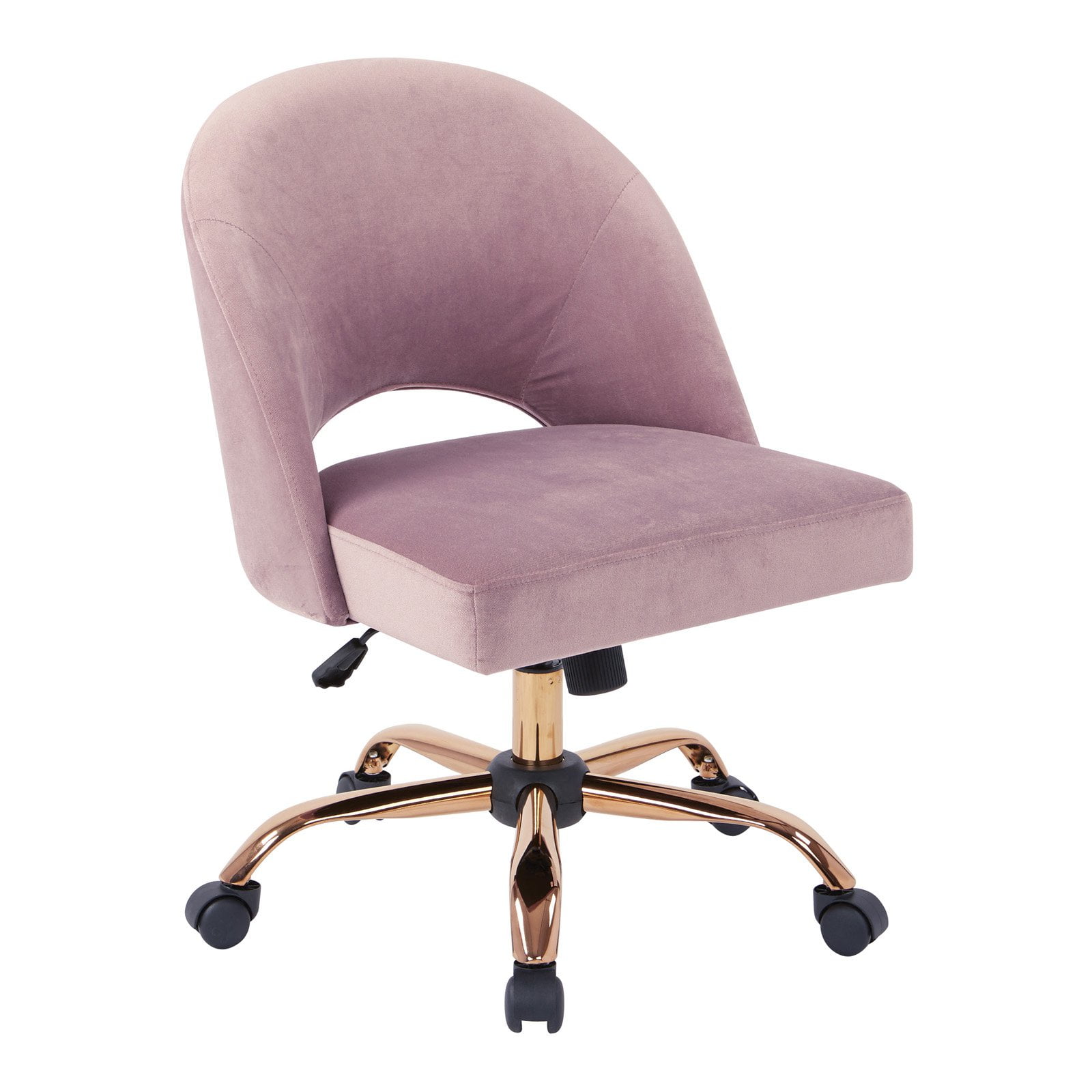 OSP Home Furnishings Lula Office Chair in Lavender Fabric with Rose ...