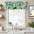 Abstract Leaf Window Valance for Kitchen, Crystals Gold Veins Luxury ...