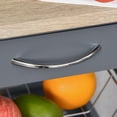 Mobile Grey Rolling Kitchen Island Trolley with Underneath Drawer ...