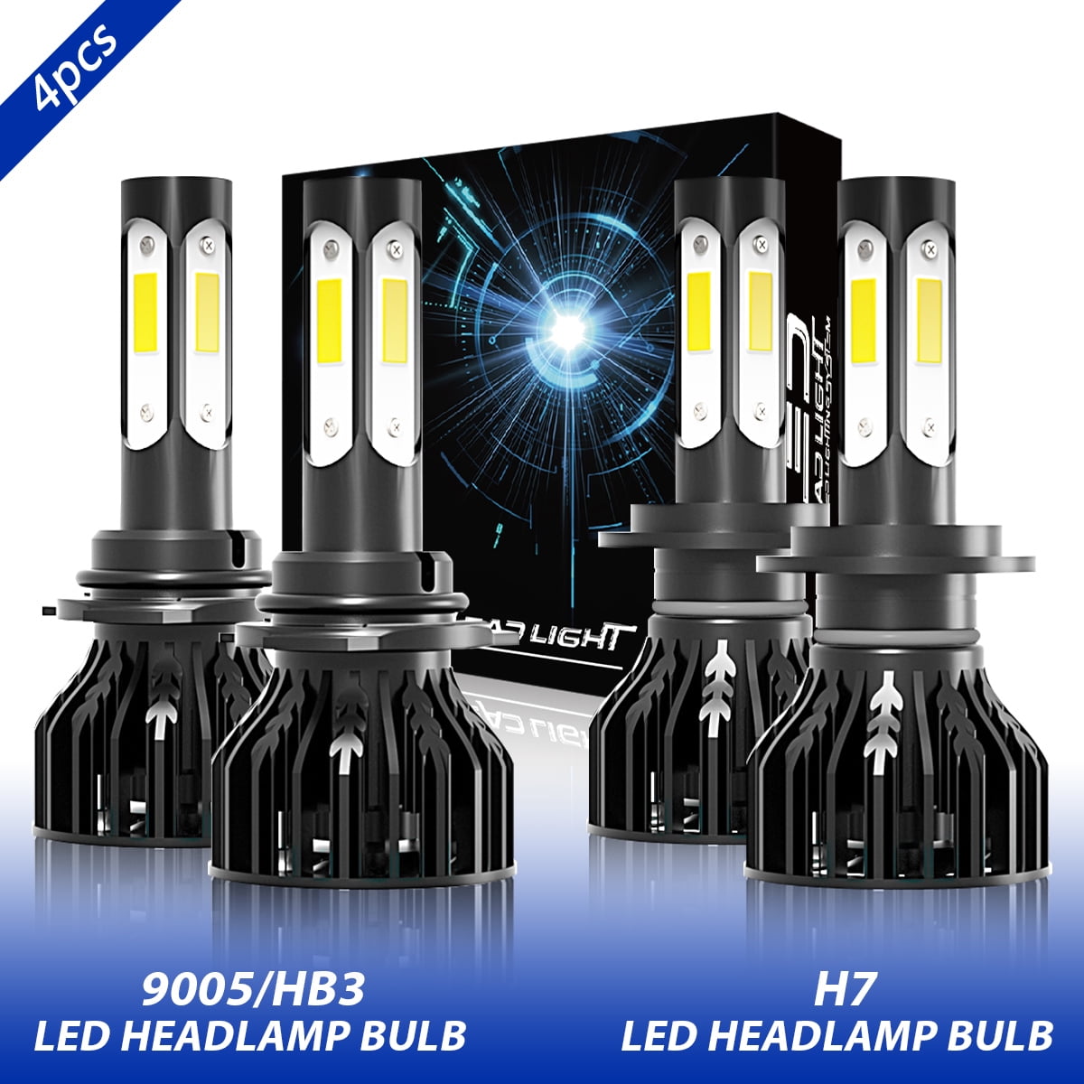 For 2000-2005 Toyota Celica LED Headlight Bulbs Combo Kit Headlamp Bulb ...
