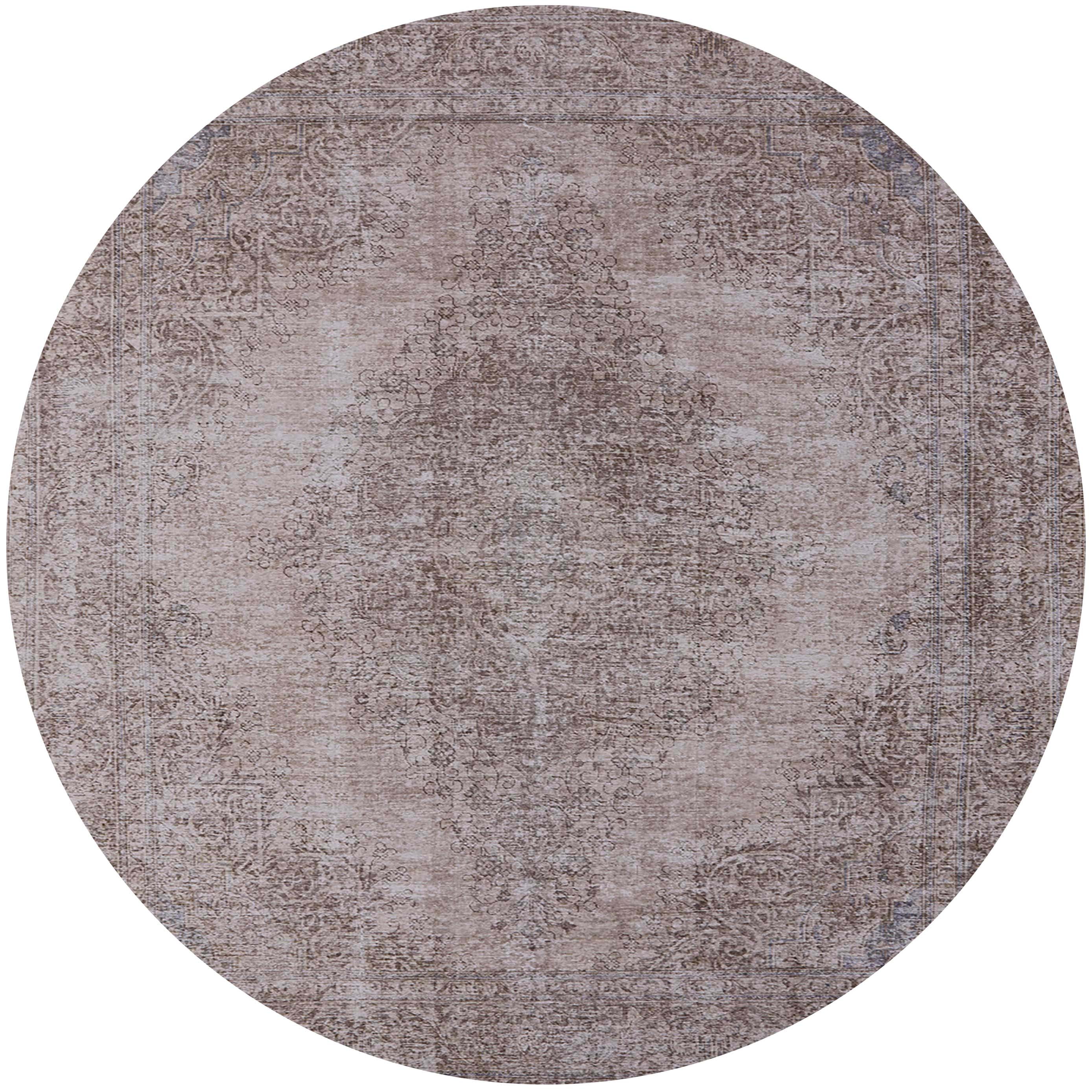 Ahgly Company Indoor Round Mid-Century Modern Mauve Taupe Purple ...