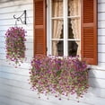 Artificial Hanging Flower Baskets Purple Red Silk Eucalyptus Leaves ...