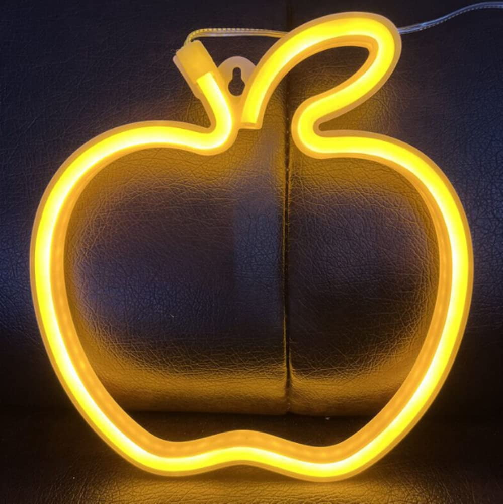 LINLIN Neon Sign, Apple Neon Sign LED Neon Light Night Lamp USB Battery ...