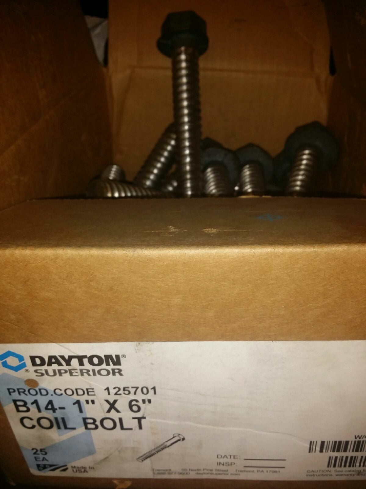 B14 COIL BOLTS - Dayton Superior CONCRETE 1" X 6" (25 BOLTS) - Walmart.com