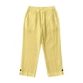 mgoYE Cotton Linen Capri Pants for Girls Shorts Knee Length Drawstring ...