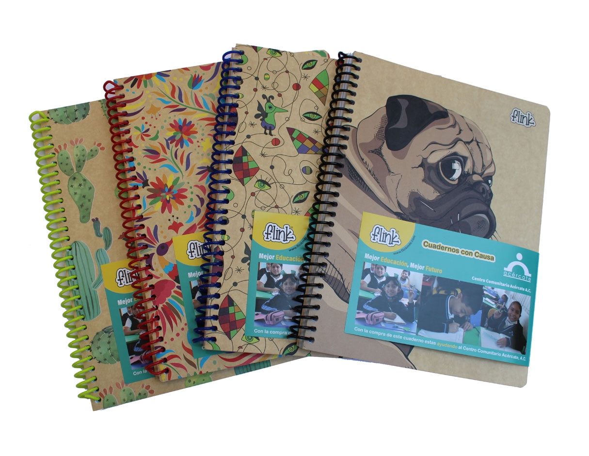 Pack de 4 Cuadernos Ecológicos Flink Profesional Hoja Rayada | Bodega ...