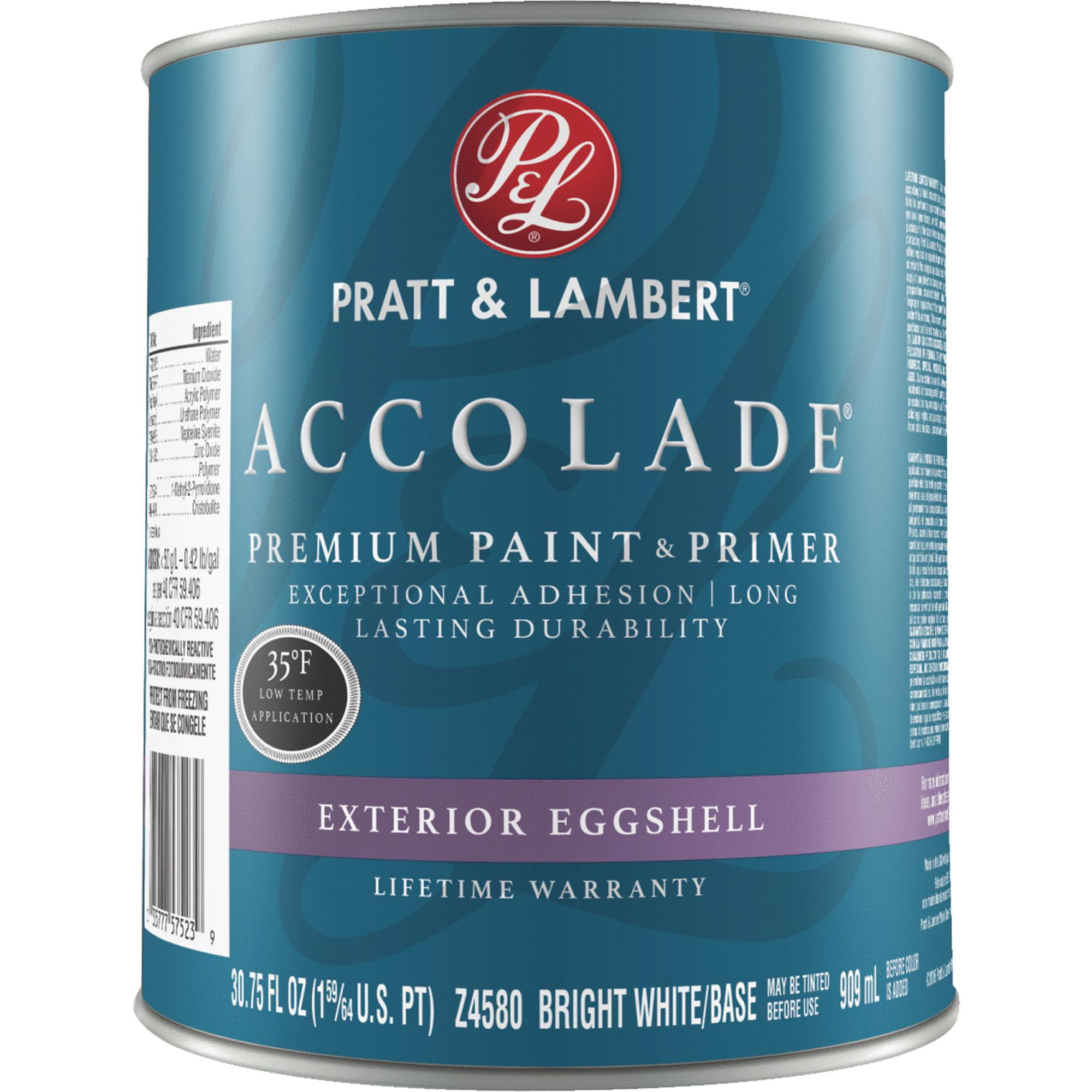 Pratt & Lambert Accolade 100% Acrylic Paint & Primer Eggshell Exterior ...