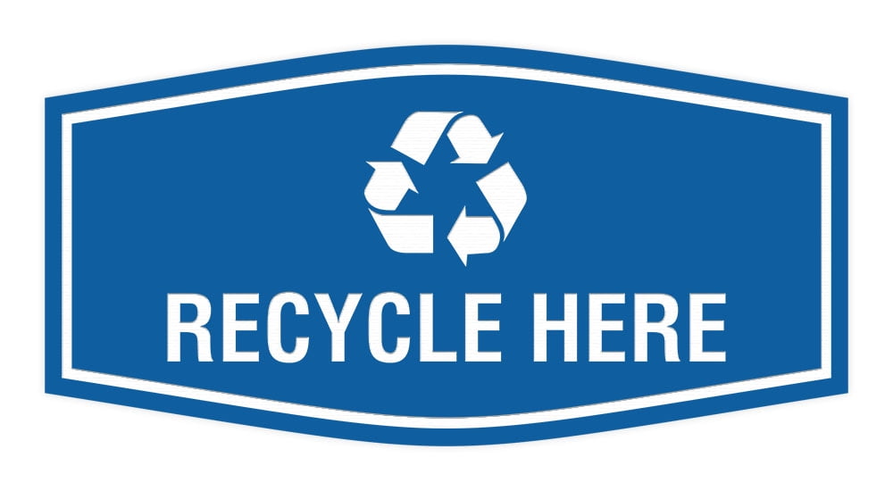 Blue Recycle Sign
