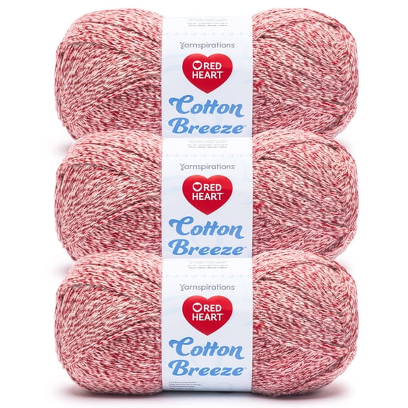 Red Heart® Cotton Breeze™ #3 DK (Light) Blend Yarn, Poppy 5.5oz/155g ...